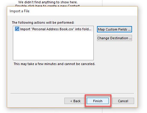 Fixing/Resolving Error of Outlook Contacts Not Available in Address Book