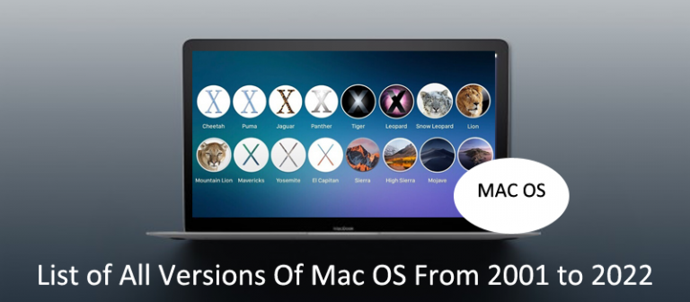 List of All Mac OS Versions From 2001 to 2022